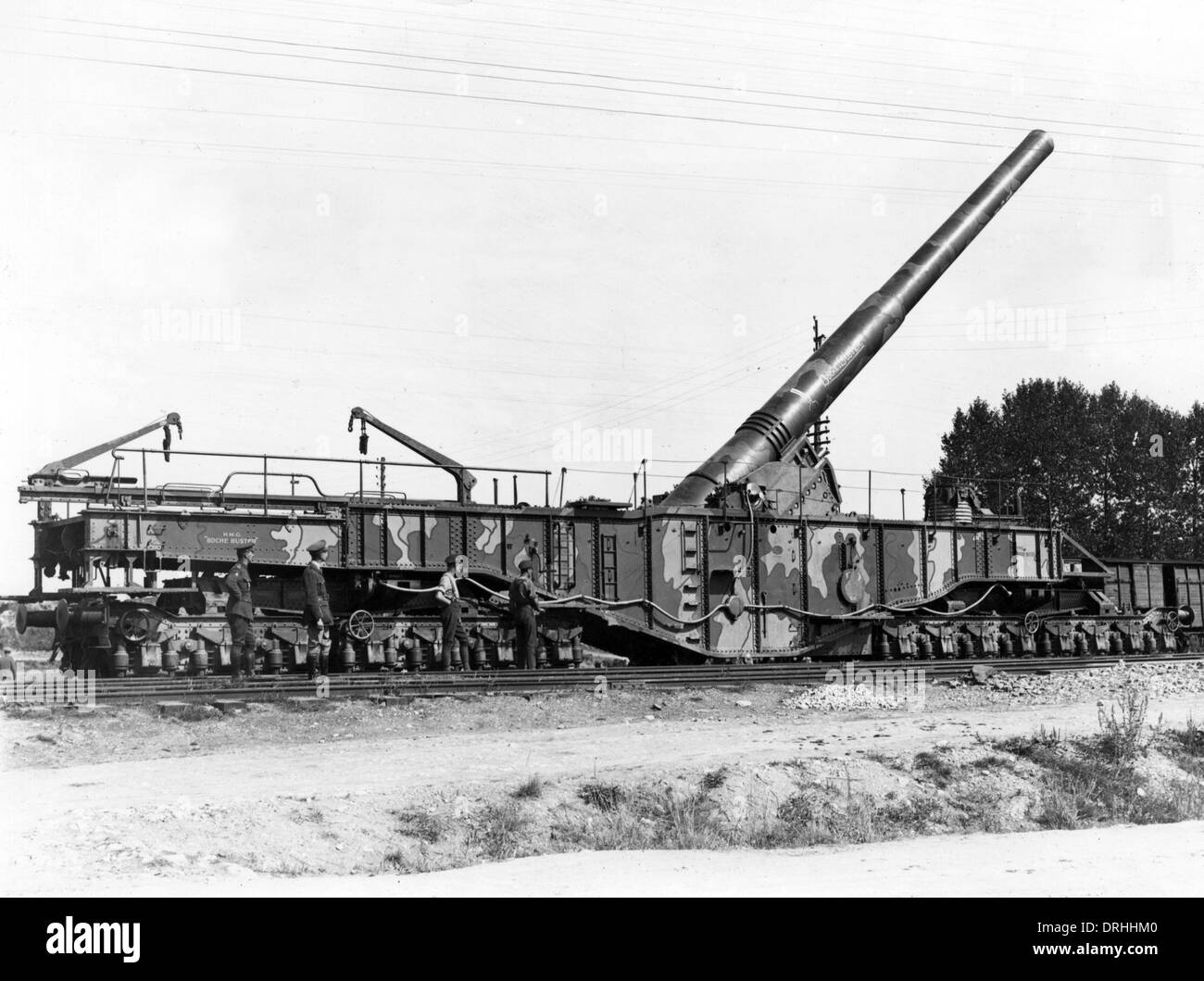 British 14 inch gun on railway mounting, WW1 Stock Photo - Alamy