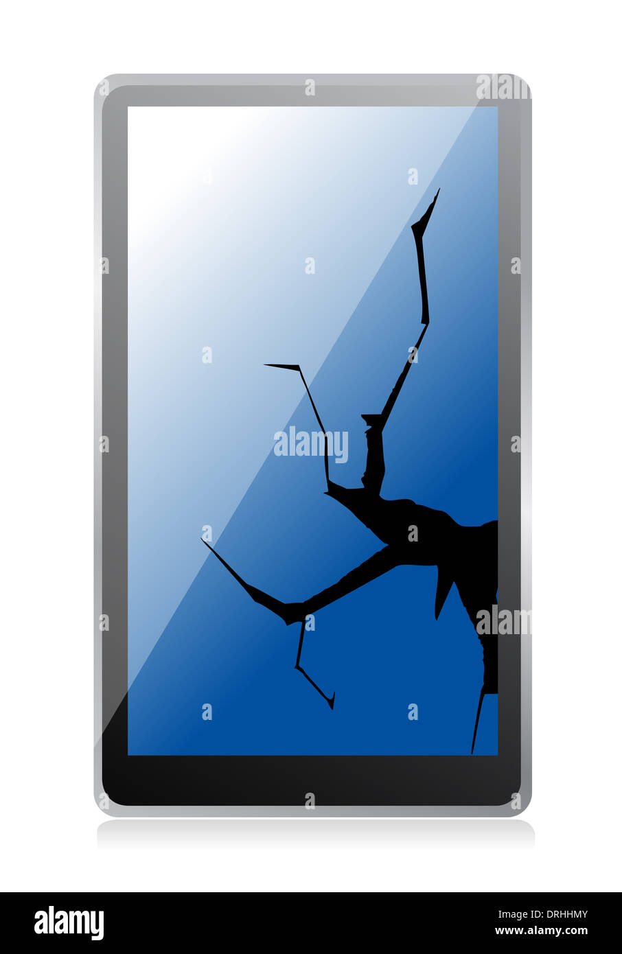 broken tablet illustration design over a white background Stock Photo ...