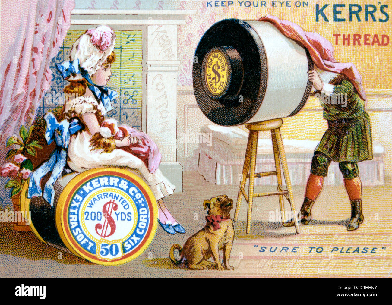 Advertisement for Kerr's thread, Newark, New Jersey, USA Stock Photo ...