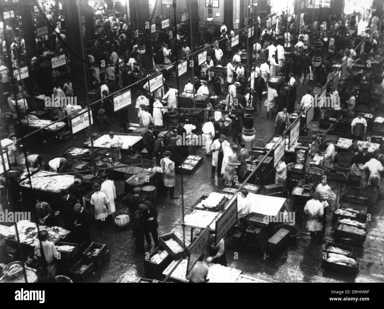 Fishmongers stall Black and White Stock Photos & Images - Alamy