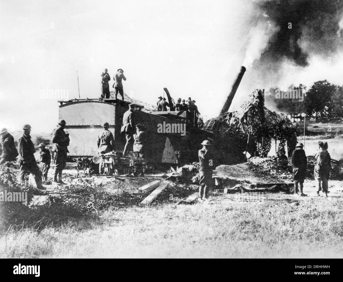 340 mm gun on Western Front, northern France, WW1 Stock Photo - Alamy