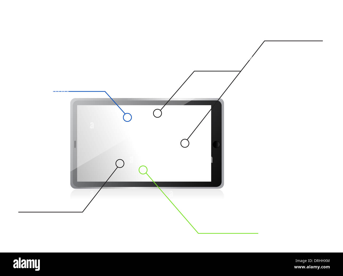 tablet diagram and space for text. illustration design over white Stock ...