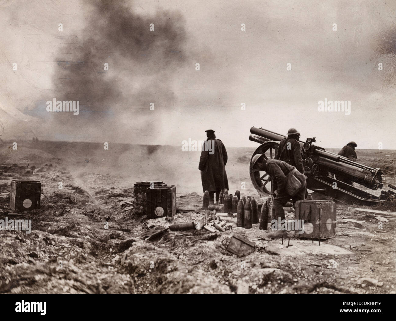 British artillery in action, Western Front, WW1 Stock Photo - Alamy