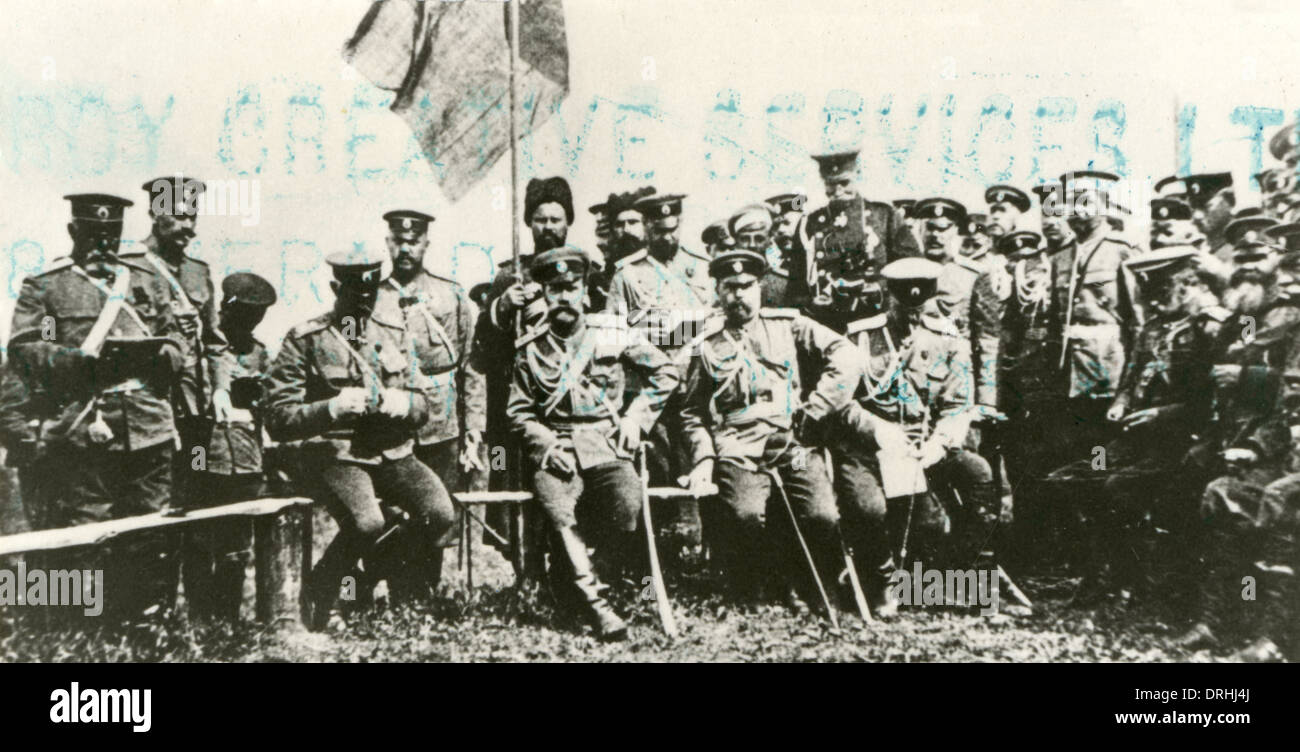 Tsar Nicholas II of Russia with army officers Stock Photo - Alamy