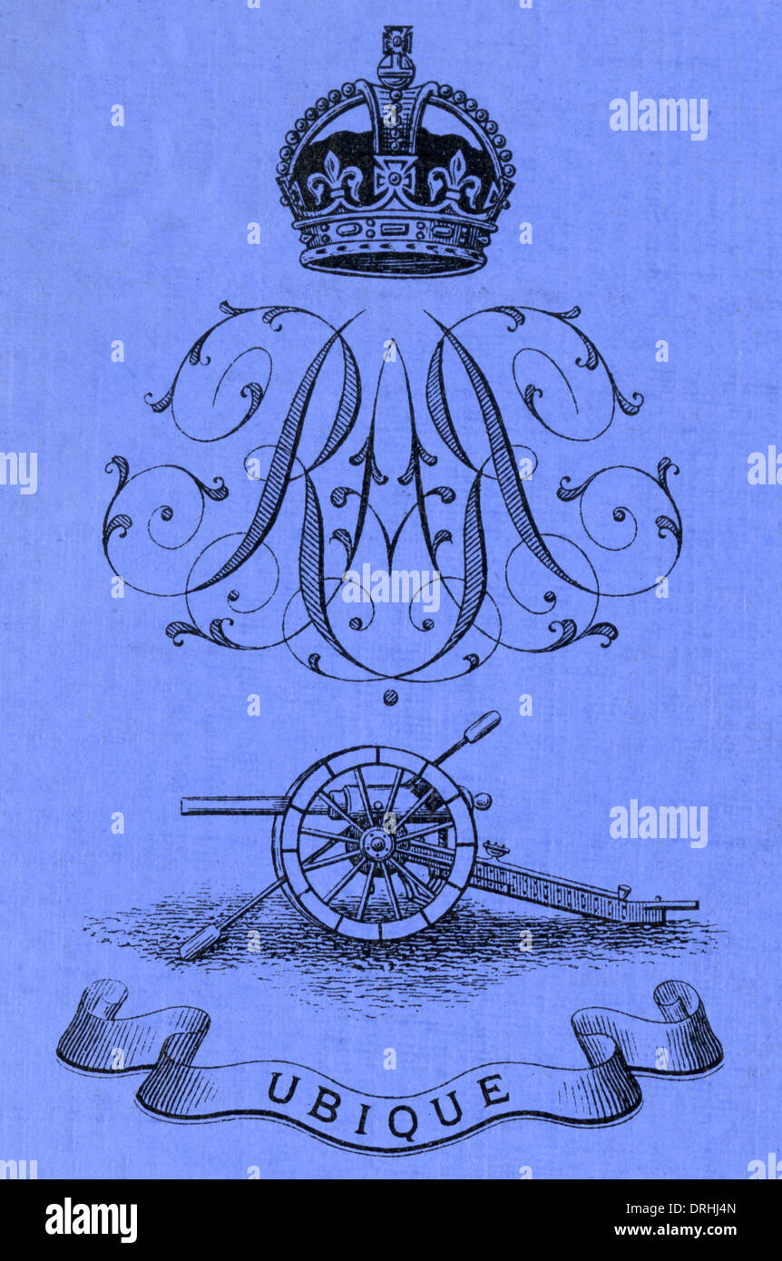 Design and motto of the Royal Artillery -- Ubique Stock Photo - Alamy