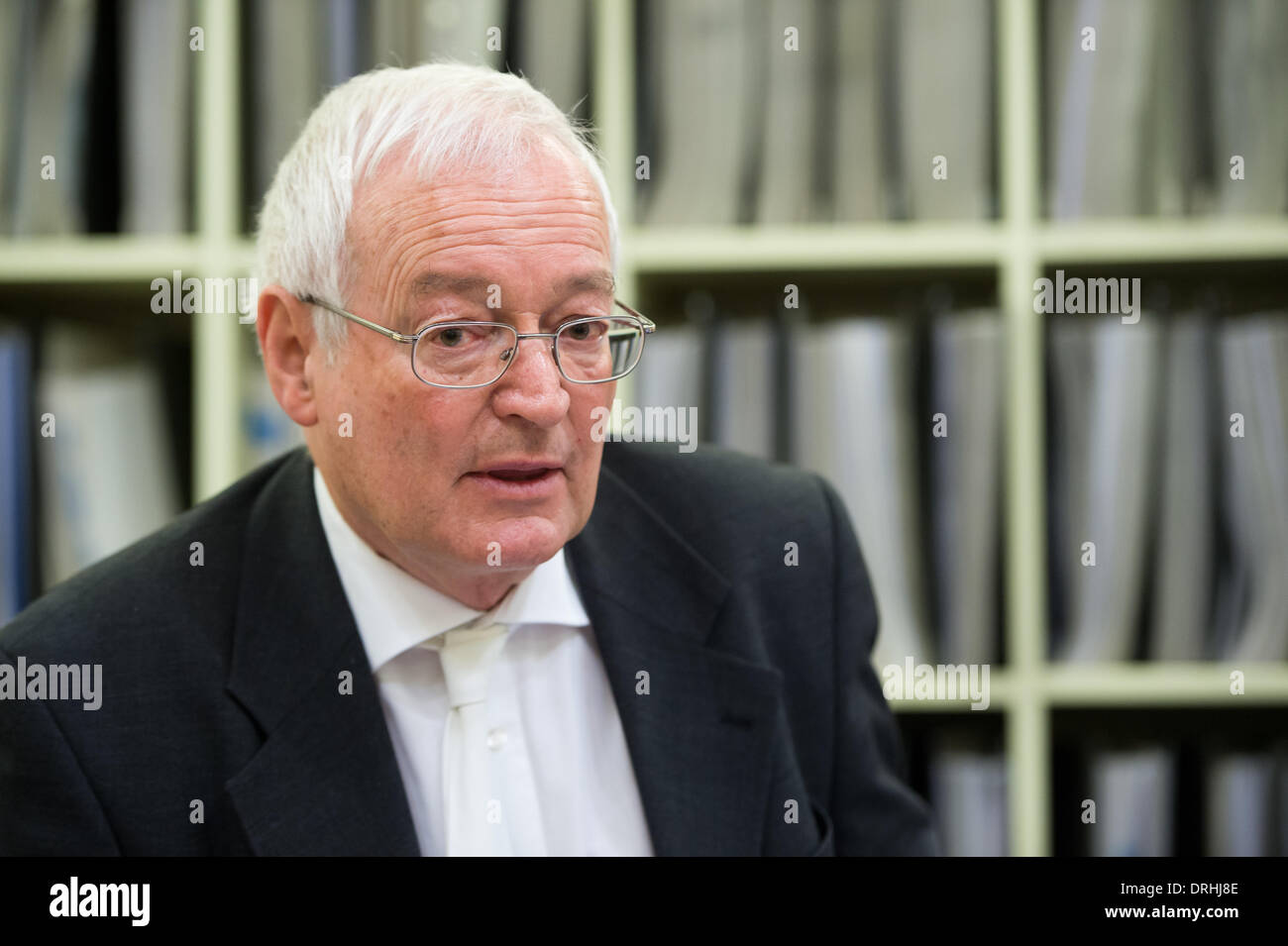 Presiding judge Albert Rau stands in the courtroom in the regional ...