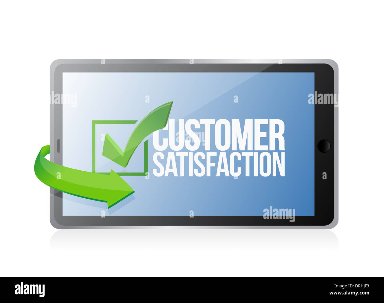 customer support tablet concept illustration design over a white ...