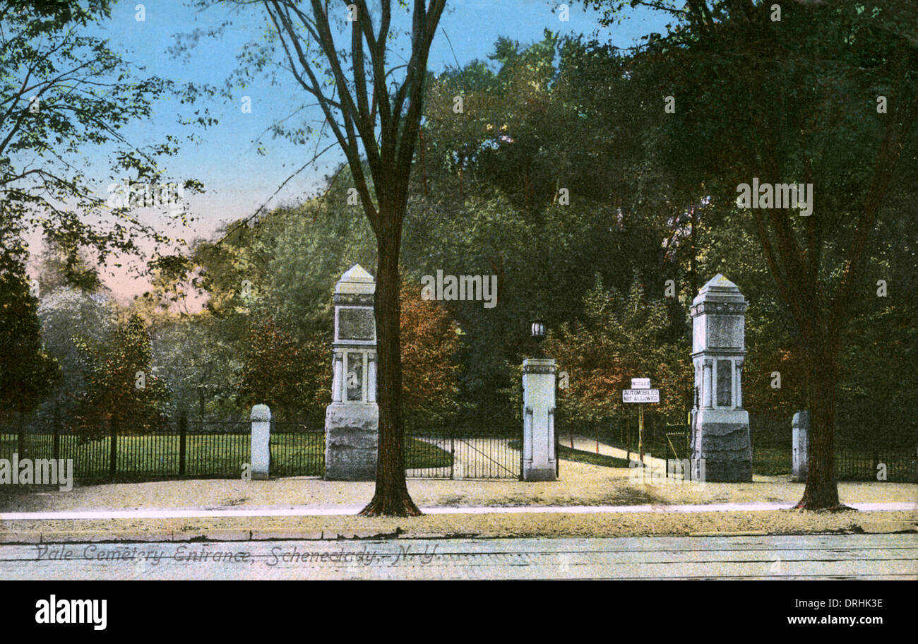 Entrance to Vale Cemetery, Schenectady, New York Stock Photo - Alamy