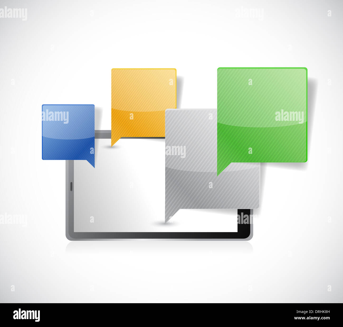 tablet communication concept illustration design over a white ...