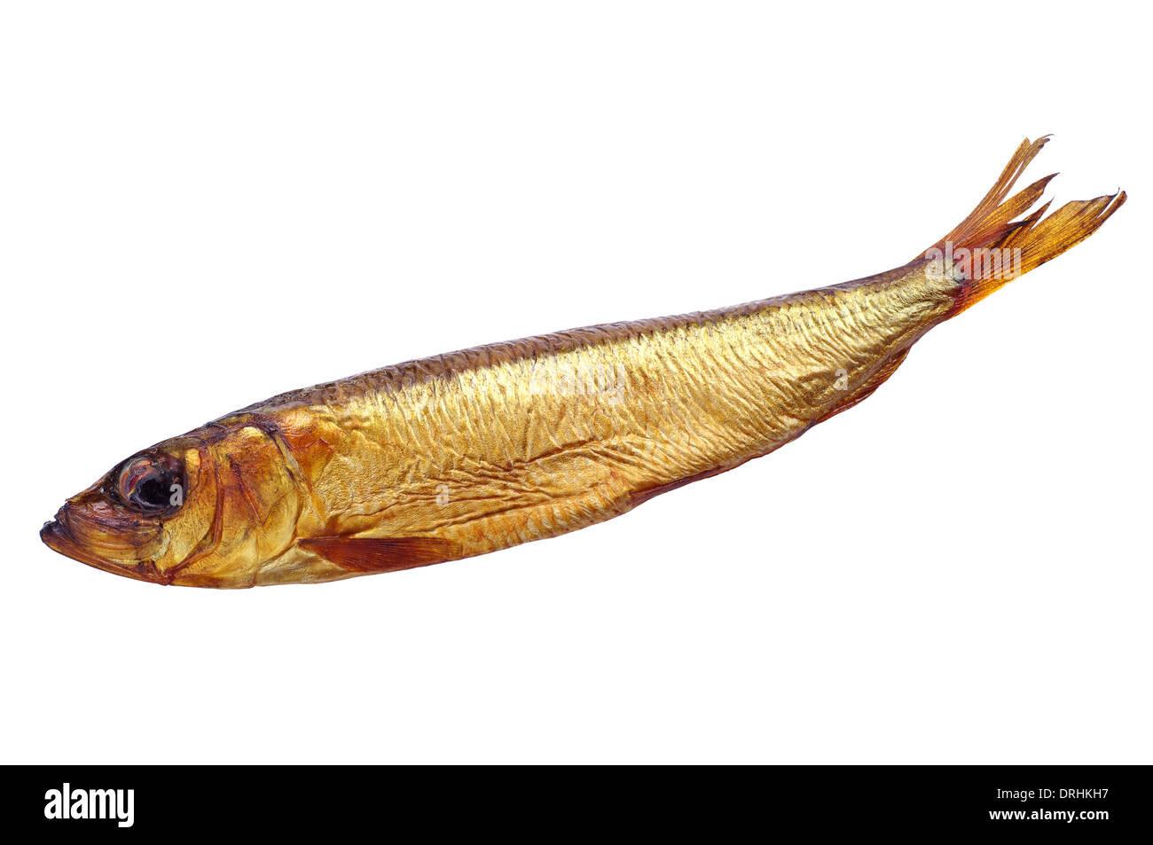 Smoked fish isolated on white background Stock Photo - Alamy