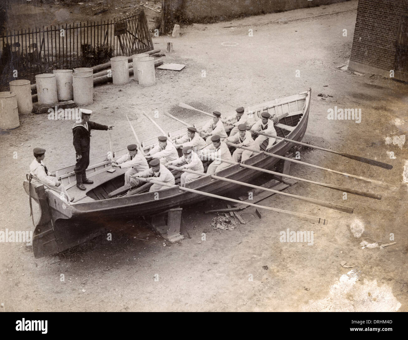 Boys in training, oarsmanship, Shotley Barracks, WW1 Stock Photo - Alamy