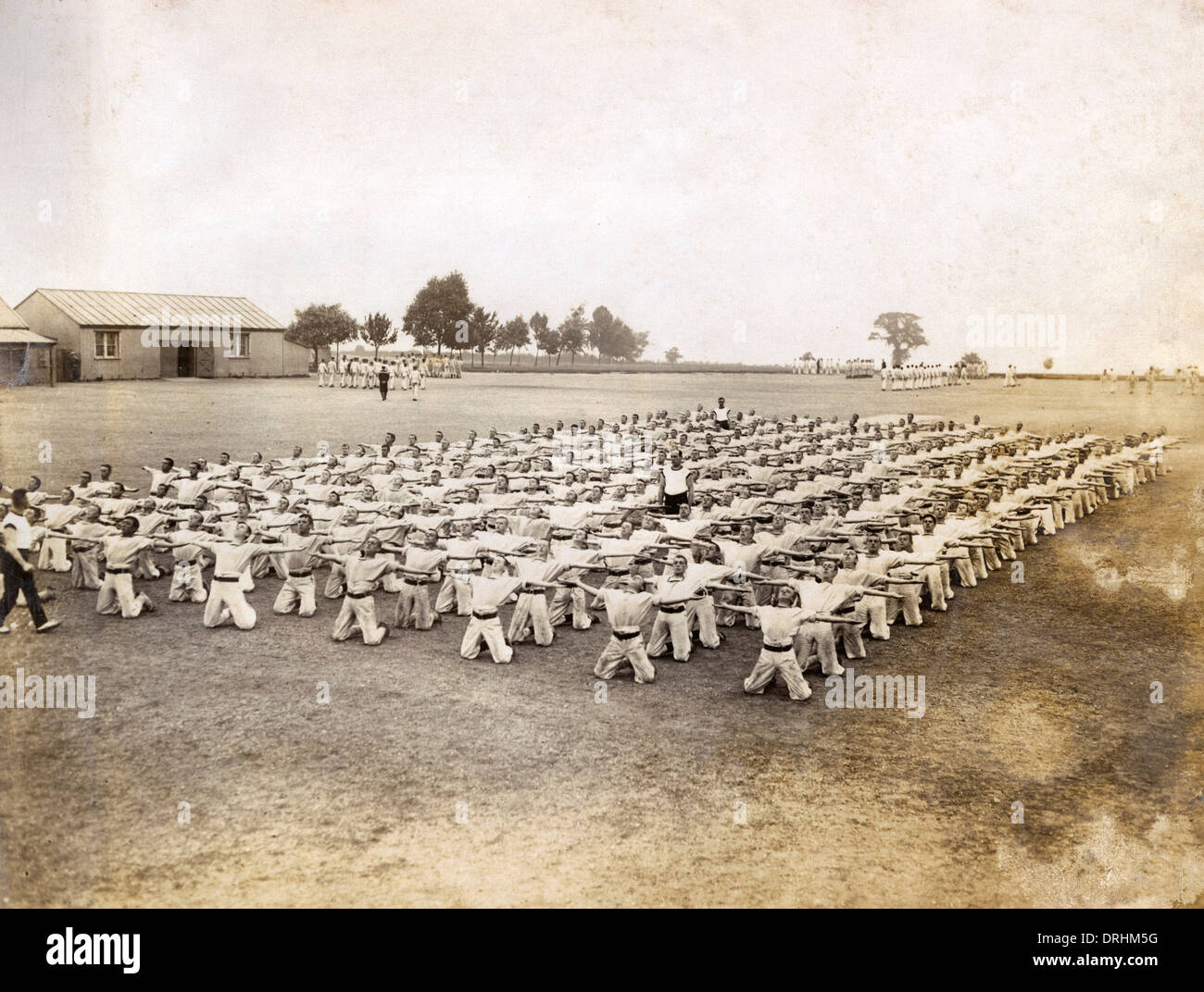Boys in training, physical drill, Shotley Barracks, WW1 Stock Photo - Alamy