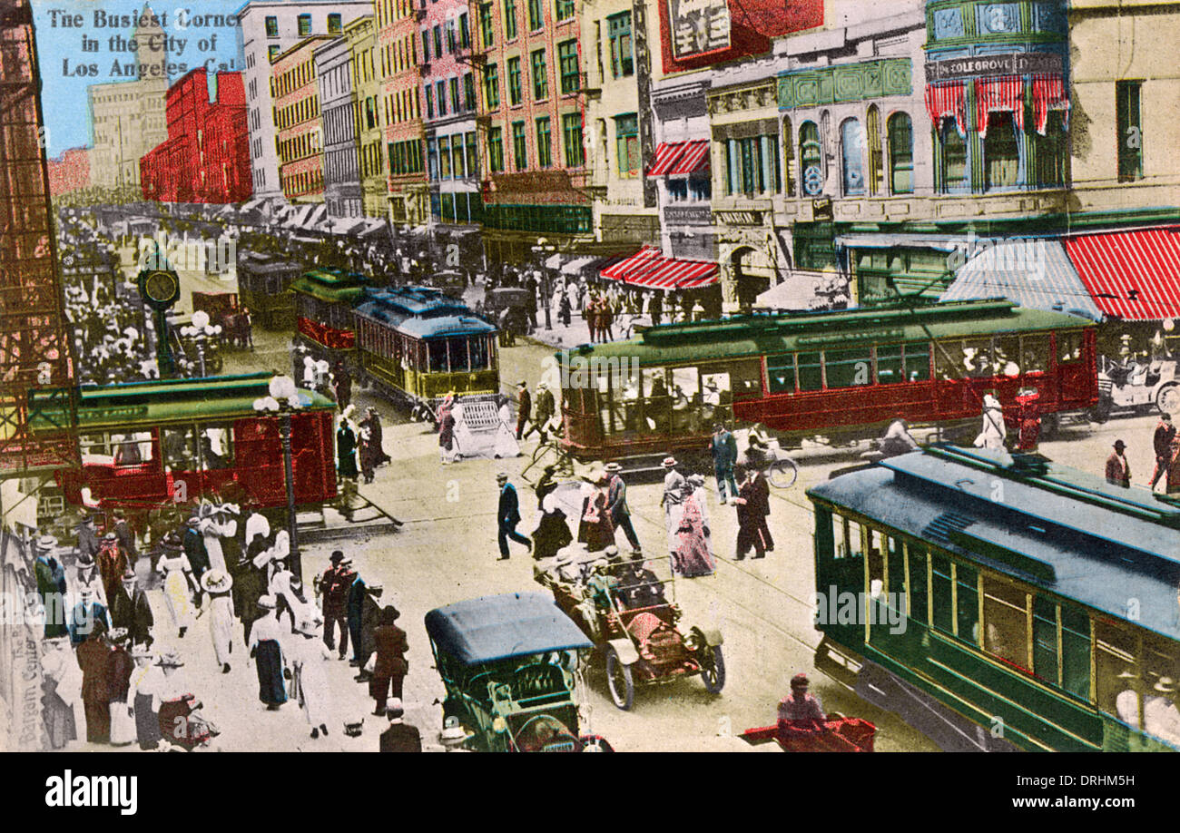 Busiest corner of Los Angeles, California, USA Stock Photo - Alamy