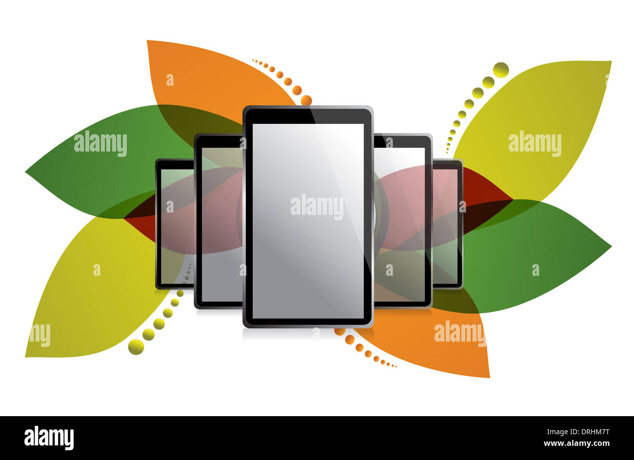 floral technology illustration design over a white background Stock ...