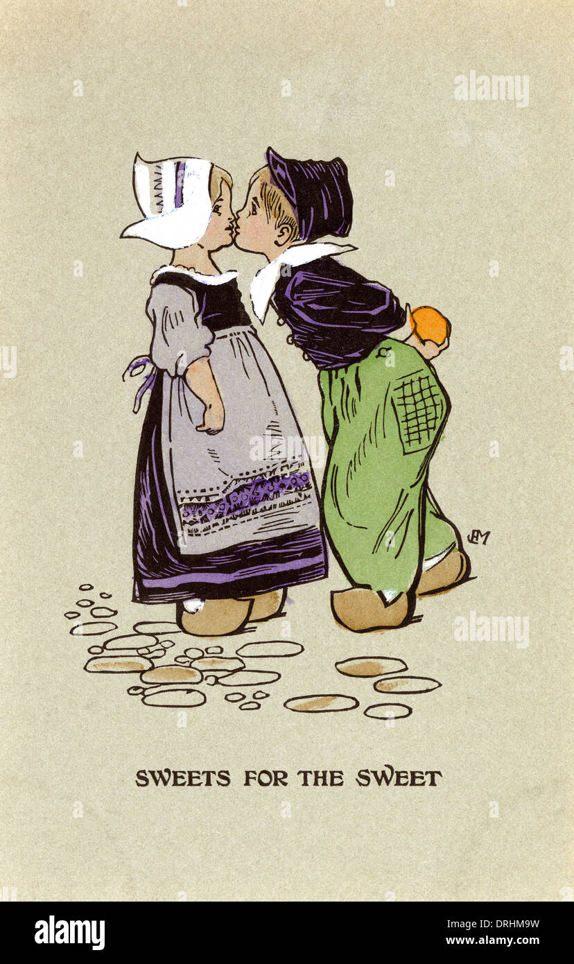 Dutch children kissing hi-res stock photography and images - Alamy