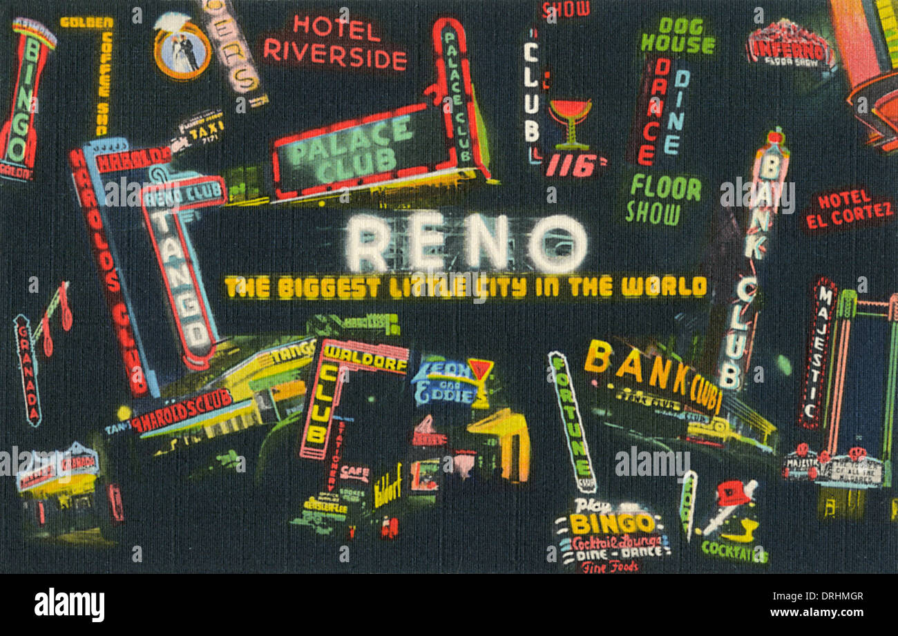 Bright Lights of Reno, Nevada, USA Stock Photo - Alamy
