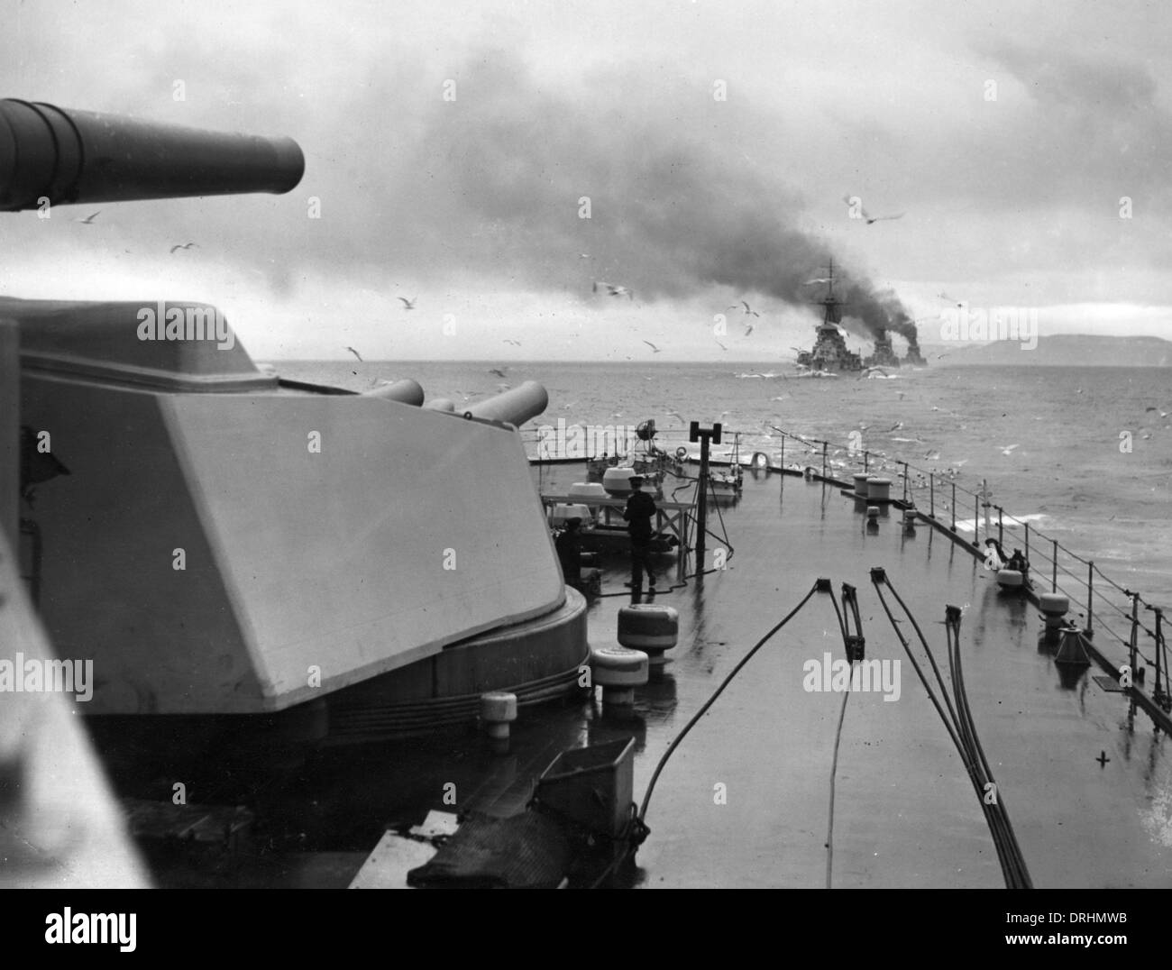Ships of the British Grand Fleet, Scottish coast, WW1 Stock Photo - Alamy