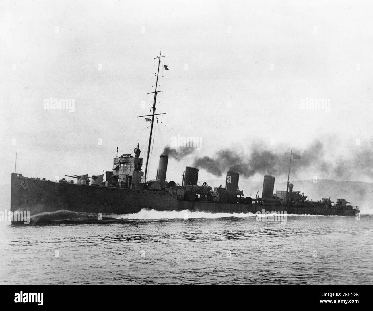 HMS Broke, British destroyer, WW1 Stock Photo - Alamy