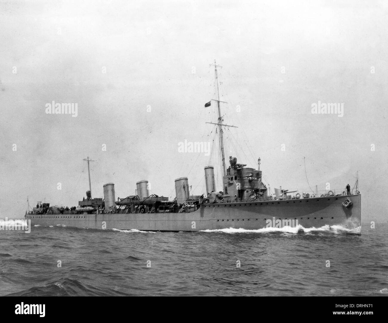 HMS Tipperary, British destroyer leader, WW1 Stock Photo - Alamy