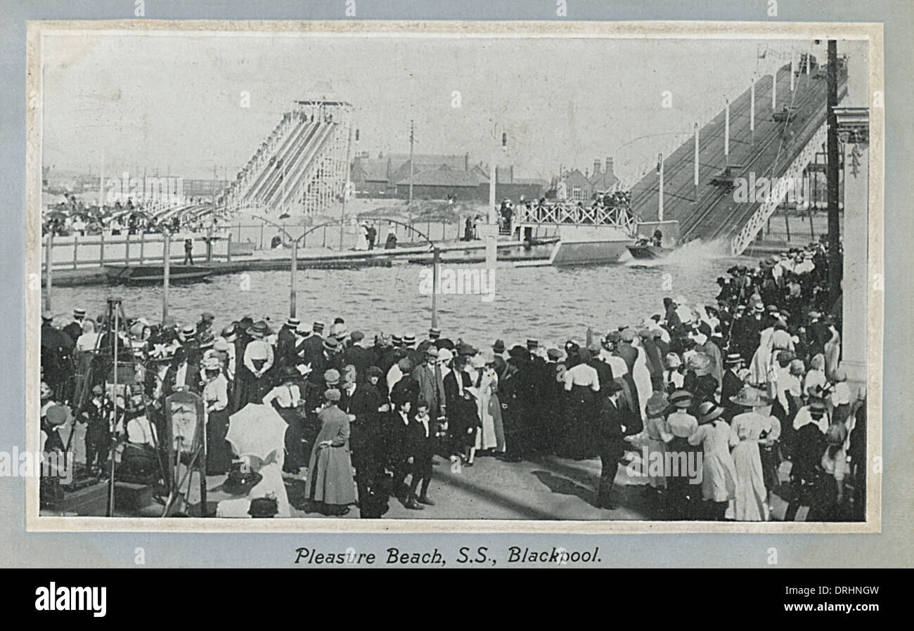 Water Chutes at Blackpool Pleasure Beach - Lancashire Stock Photo - Alamy