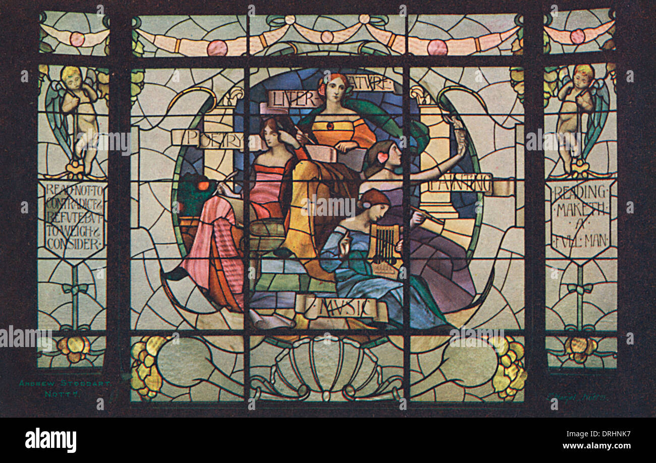 Stained Glass - Andrew Stoddart - Long Eaton Library Stock Photo - Alamy