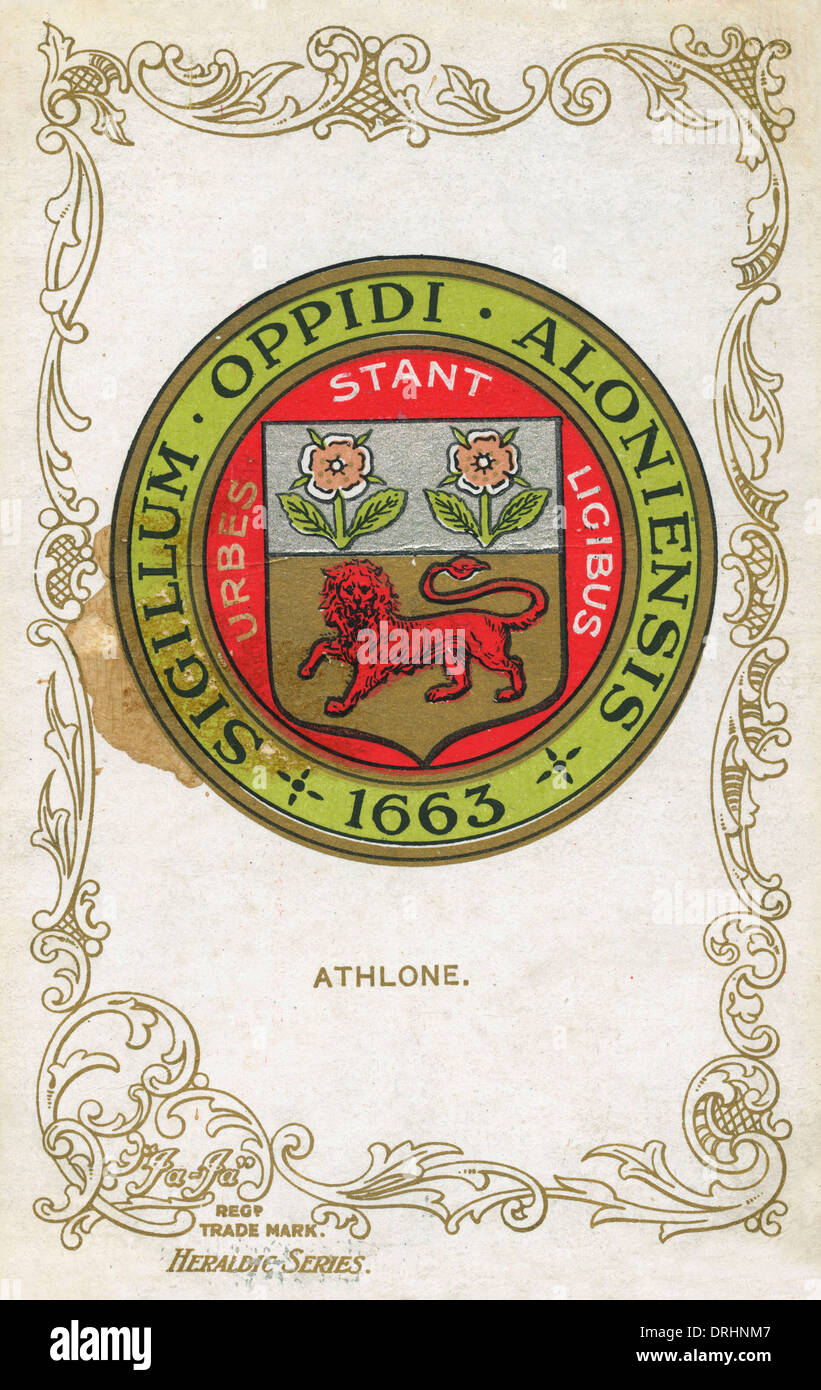 Coat of Arms for Athlone, Ireland Stock Photo - Alamy