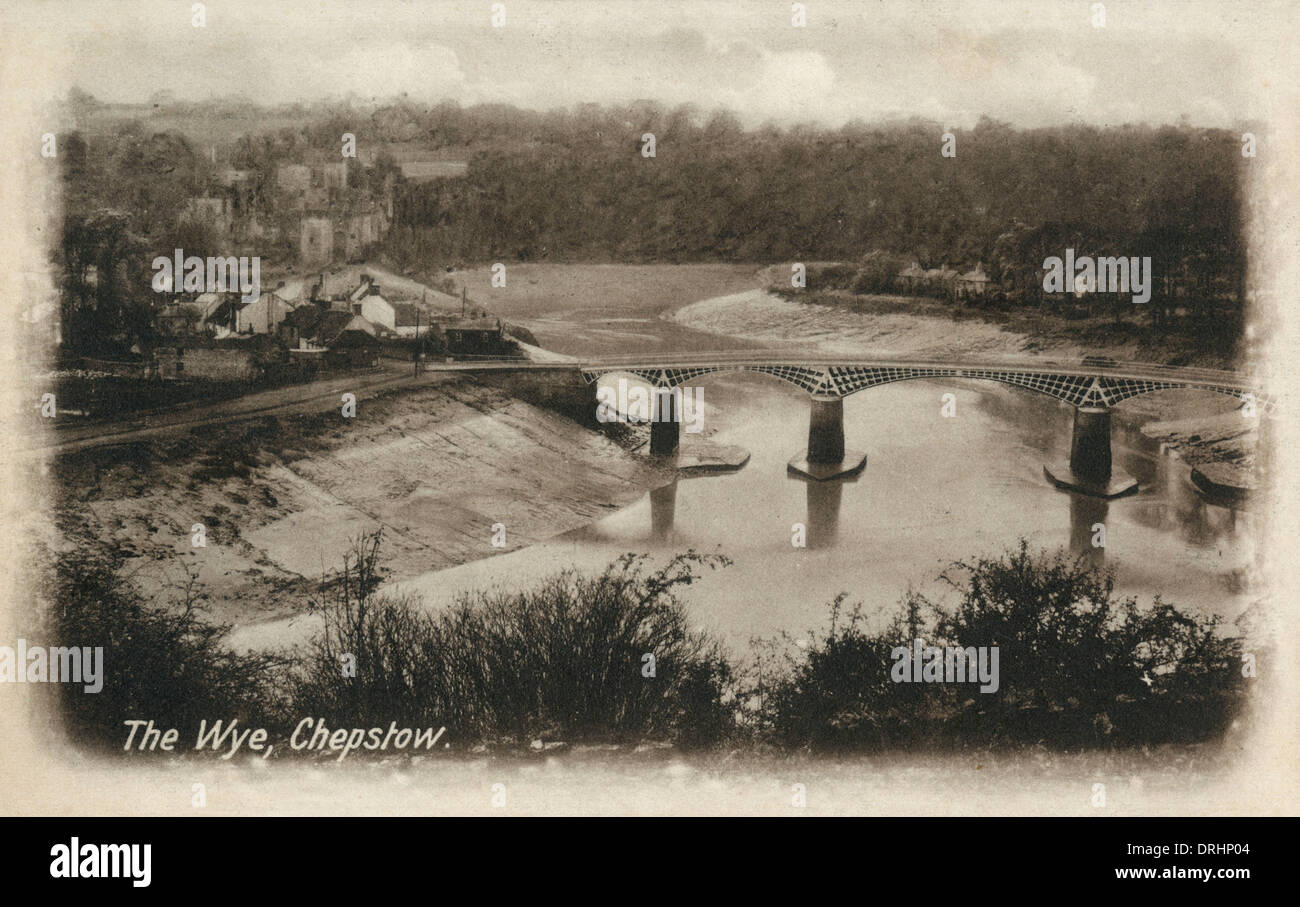 View of the River Wye and Old Wye Bridge at Chepstow Stock Photo - Alamy