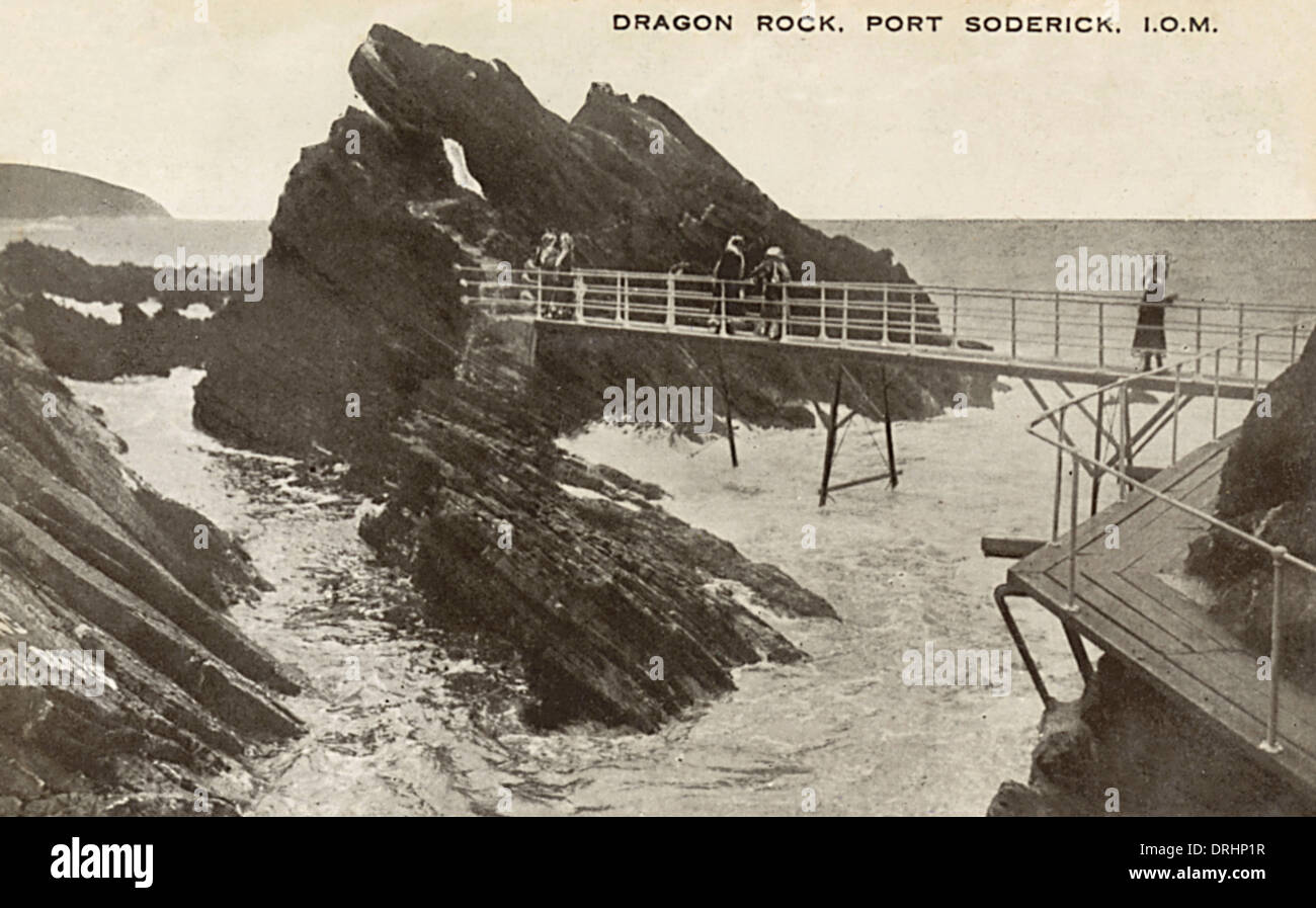 Dragon Rock - Port Soderick - Isle of Man Stock Photo - Alamy
