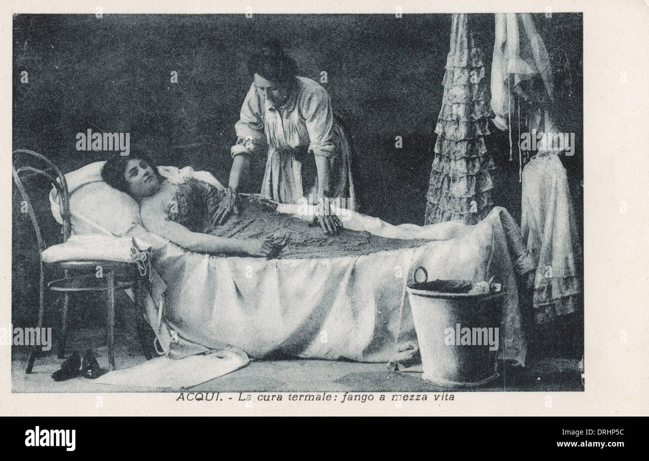 Mud bath treatment at a Spa at Acqui Terme, Italy Stock Photo - Alamy