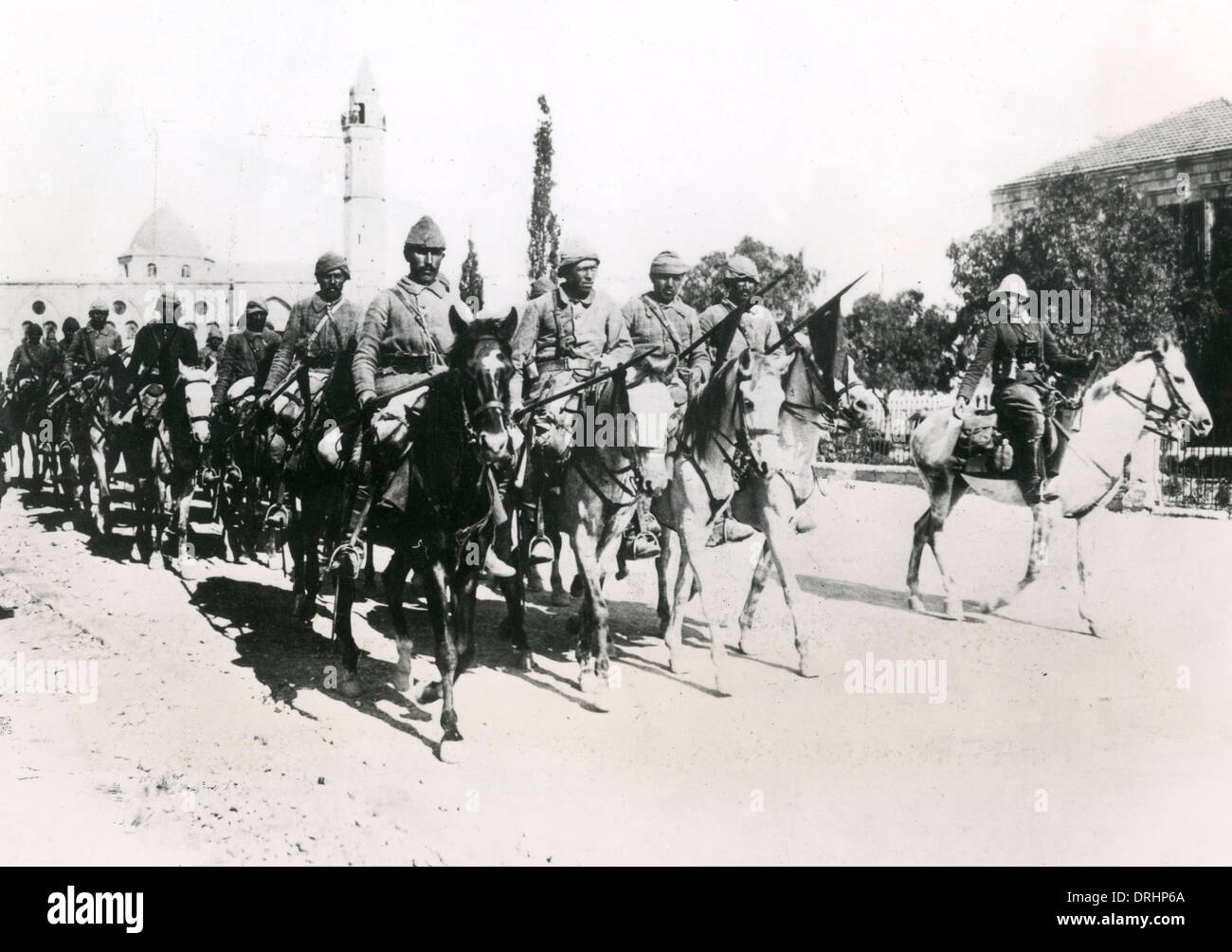 Turkish cavalry leaving Beersheba, Middle East, WW1 Stock Photo - Alamy