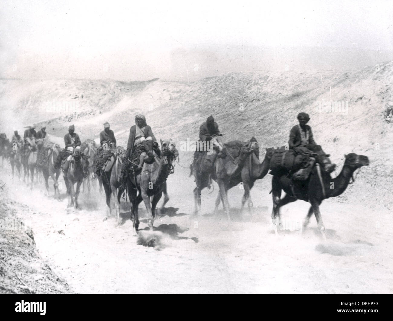 Desert Mounted Corps with camels, Jordan, WW1 Stock Photo - Alamy