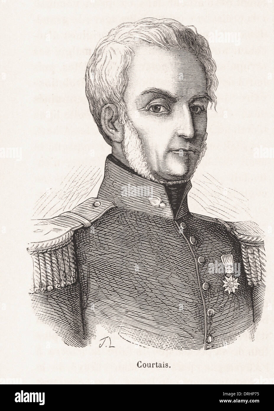 Portrait of Courtais - French engraving XIX th century Stock Photo - Alamy