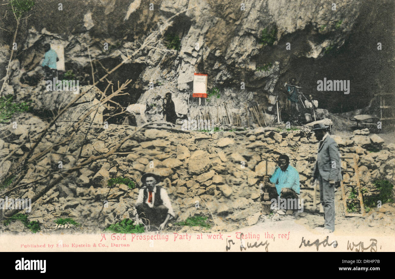 Gold Prospecting party testing the reef, South Africa Stock Photo - Alamy