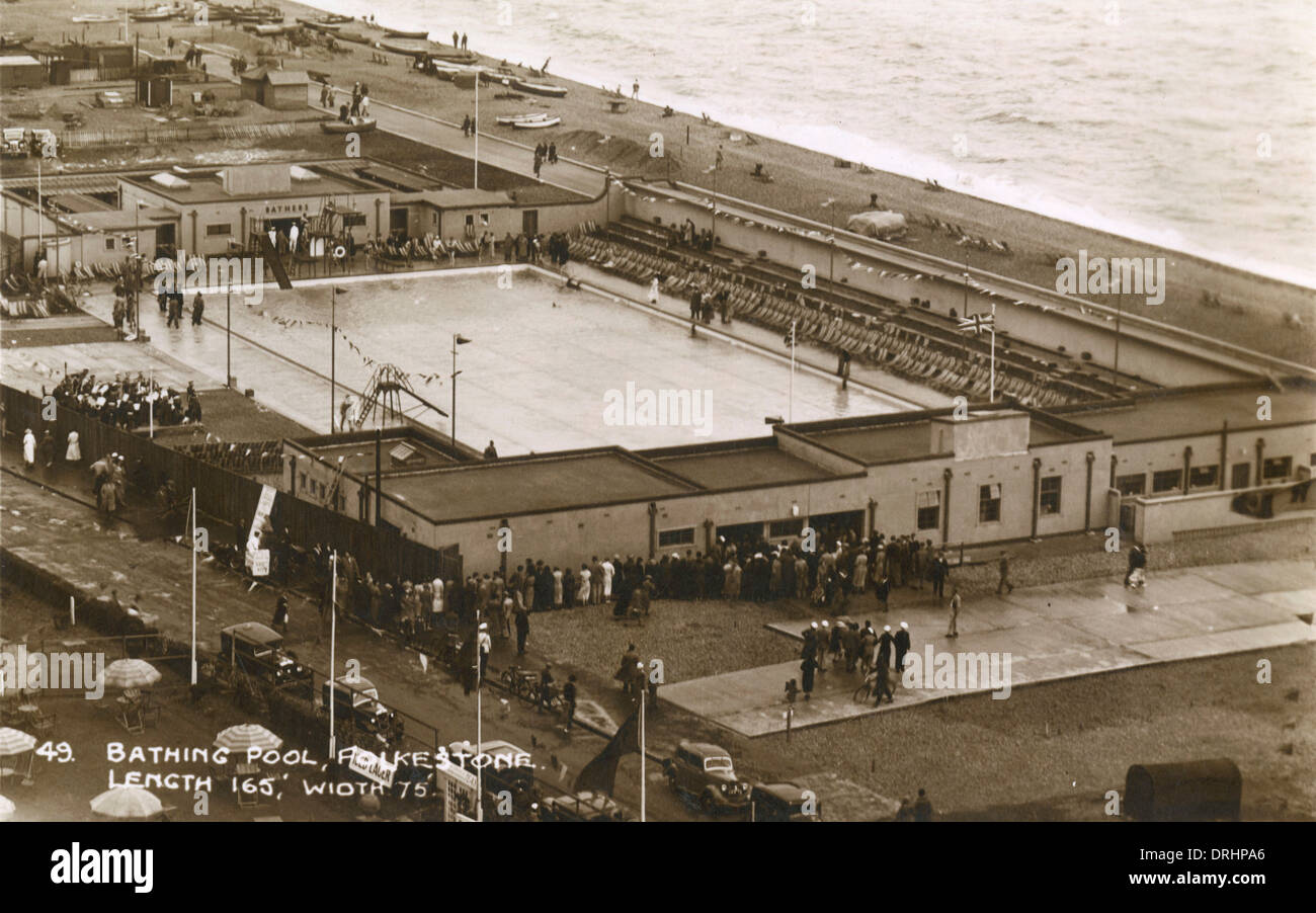 Outdoor Bathing Pool, Folkestone, Kent Stock Photo - Alamy
