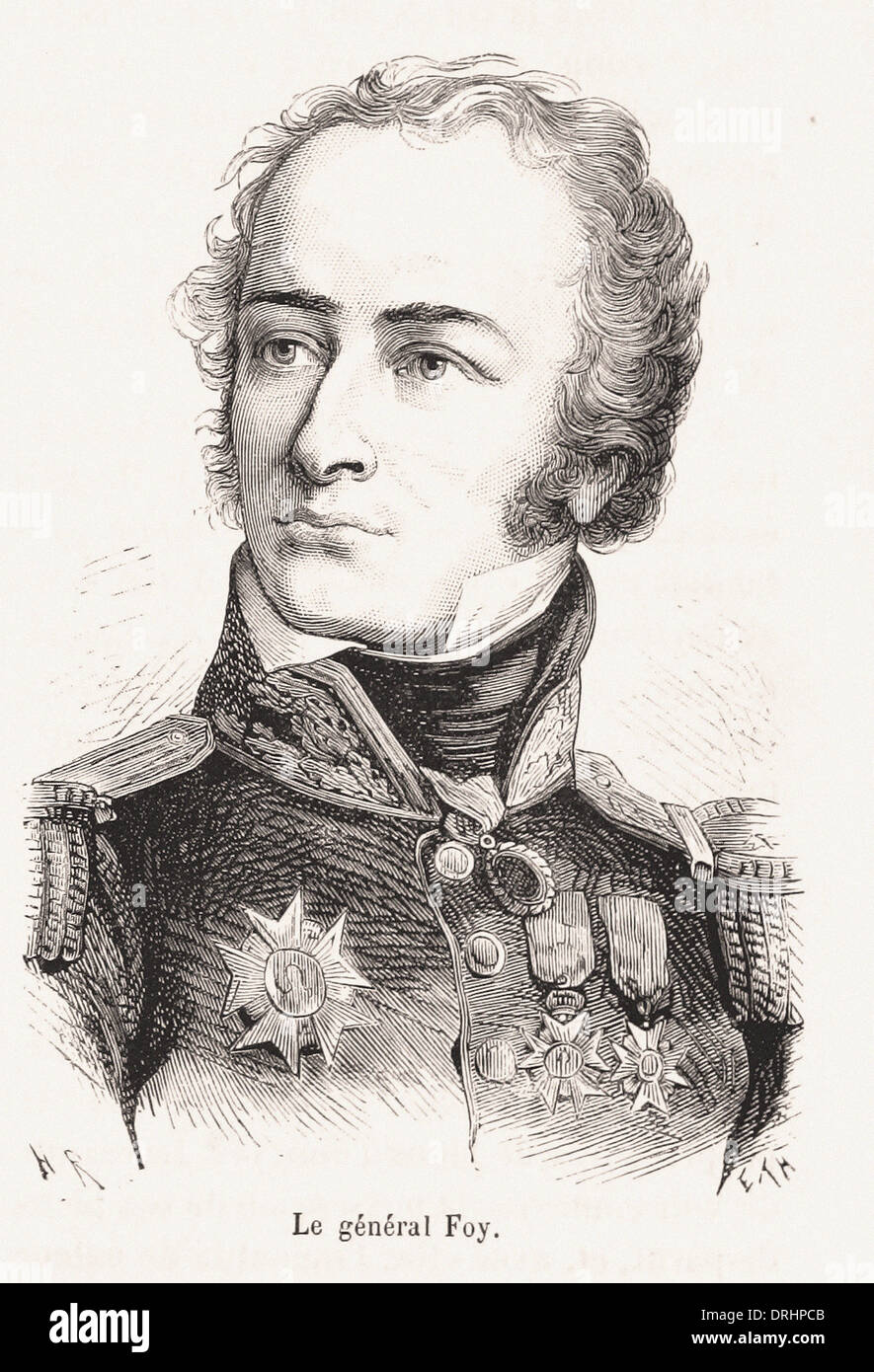 Portrait of Général Foy - French engraving XIX th century Stock Photo ...