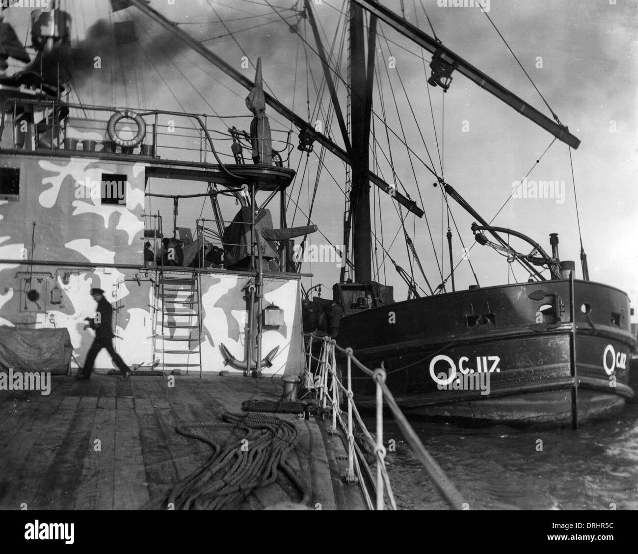 British monitor HMS Severn at Sheerness, WW1 Stock Photo - Alamy