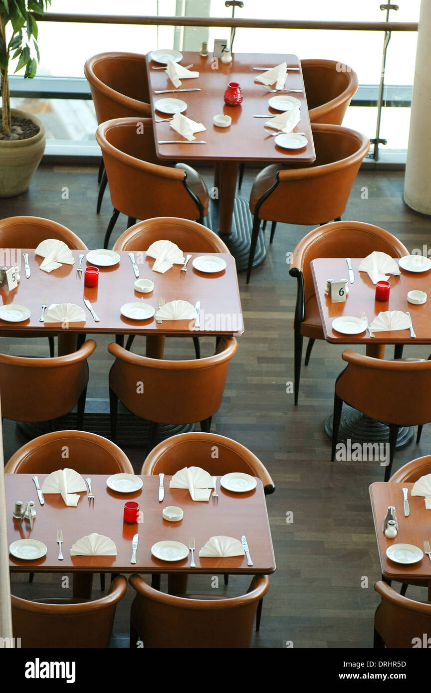 Tables in a restaurant seen form above Stock Photo - Alamy