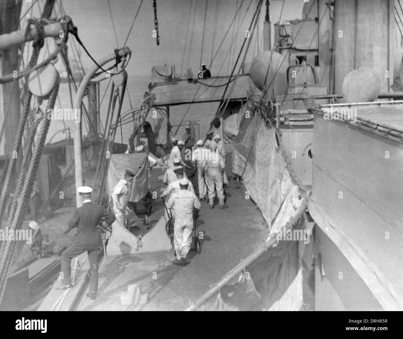 British monitor HMS Severn at Harwich, WW1 Stock Photo - Alamy