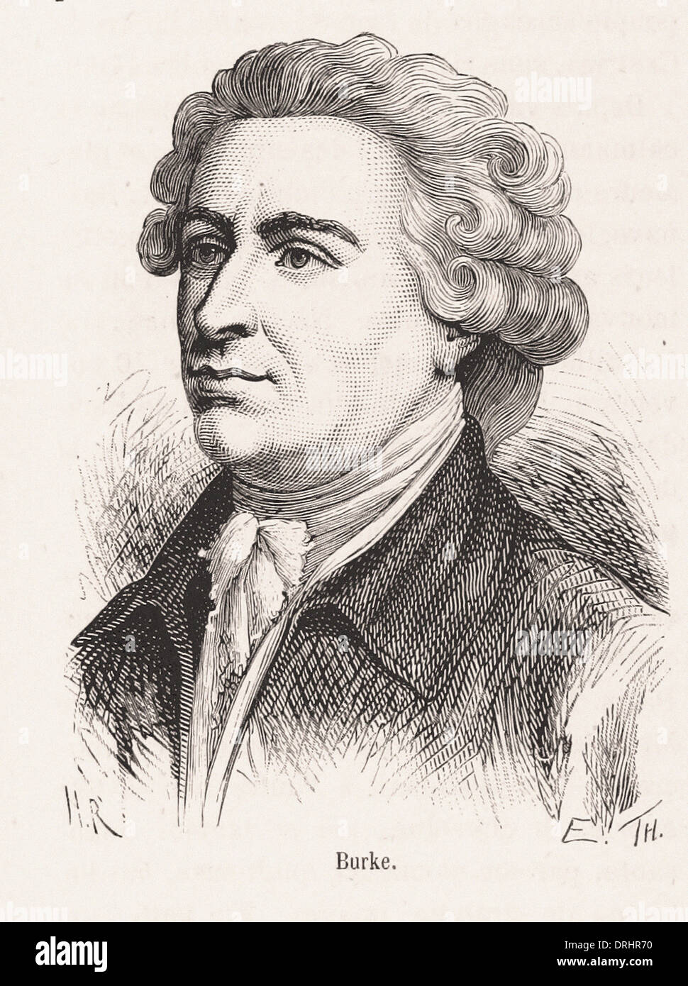 Portrait of Burke - French engraving XIX th century Stock Photo - Alamy