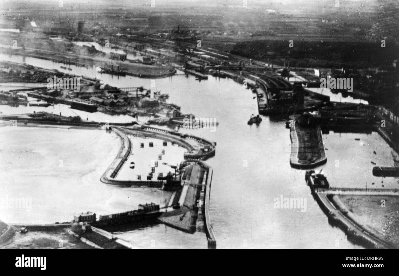 Aerial view of Ostend, Belgium, WW1 Stock Photo - Alamy