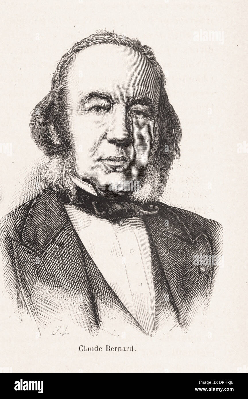 Portrait of Claude Bernard - French engraving XIX th century Stock ...