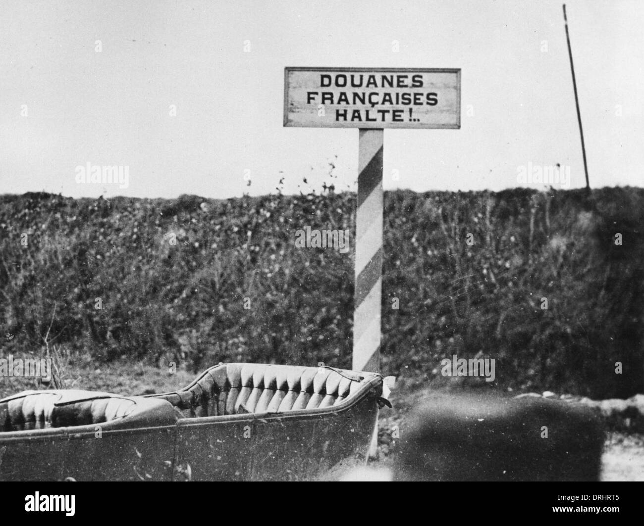 French customs sign, Western Front, WW1 Stock Photo - Alamy
