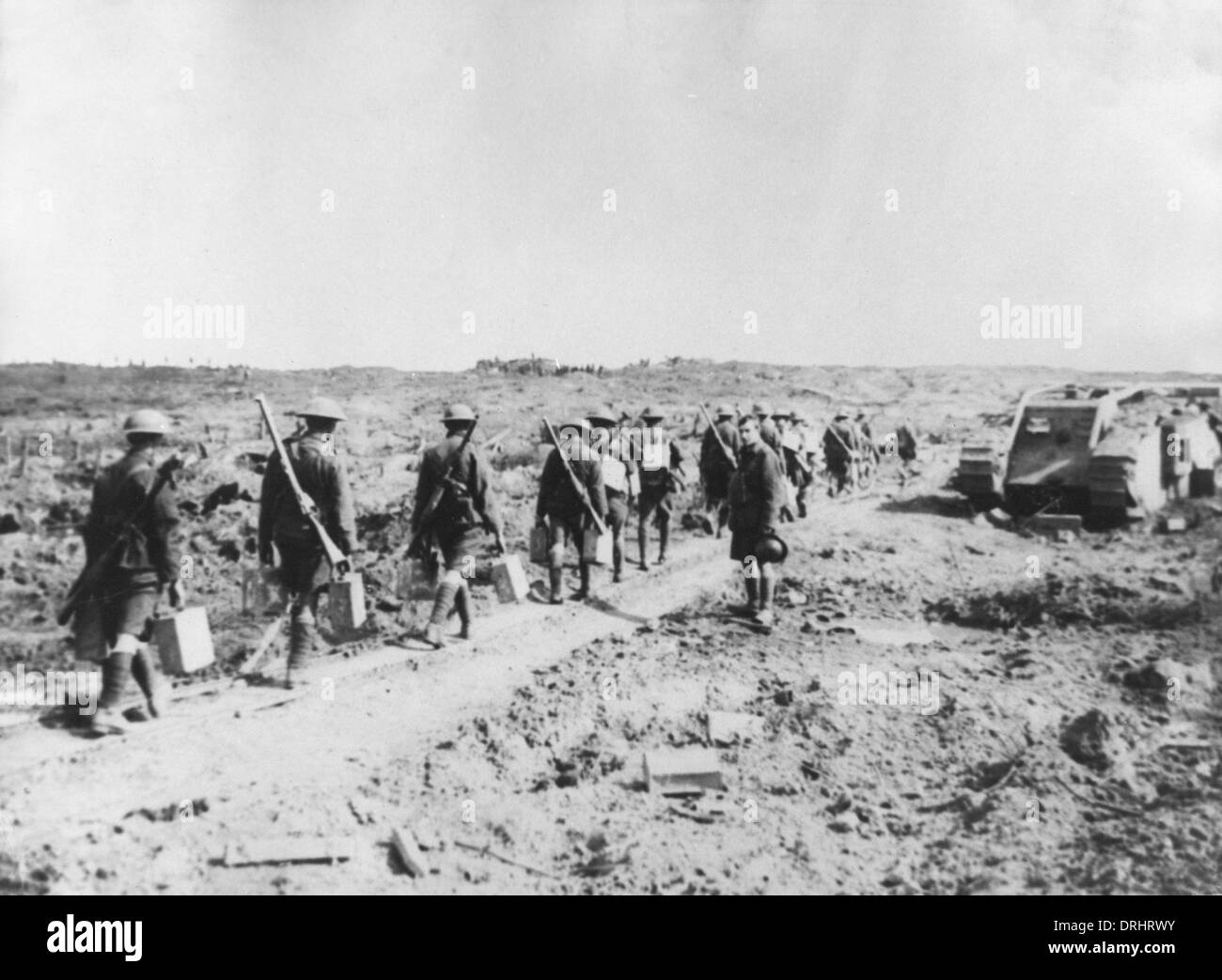 Carrying water to the front line, Western Front, WW1 Stock Photo - Alamy