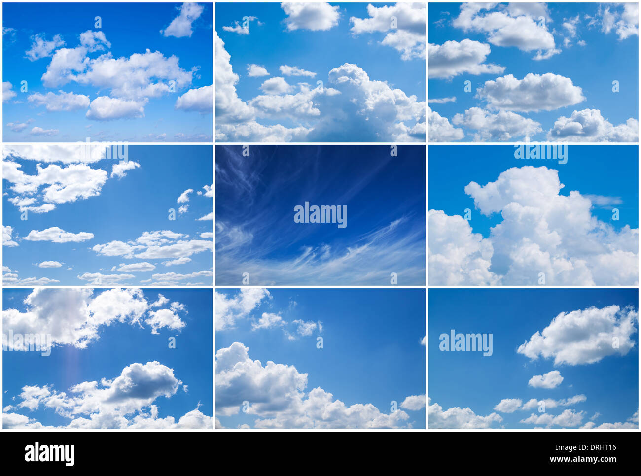Sky daylight collection. Natural sky composition. Collage Stock Photo ...