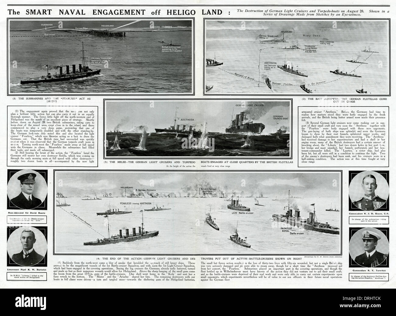 Naval engagement off Heligoland by G. H. Davis Stock Photo - Alamy