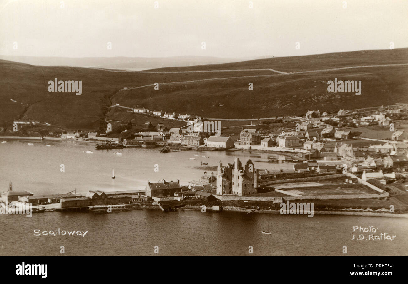 Shetland Islands - Scalloway from the East Stock Photo - Alamy
