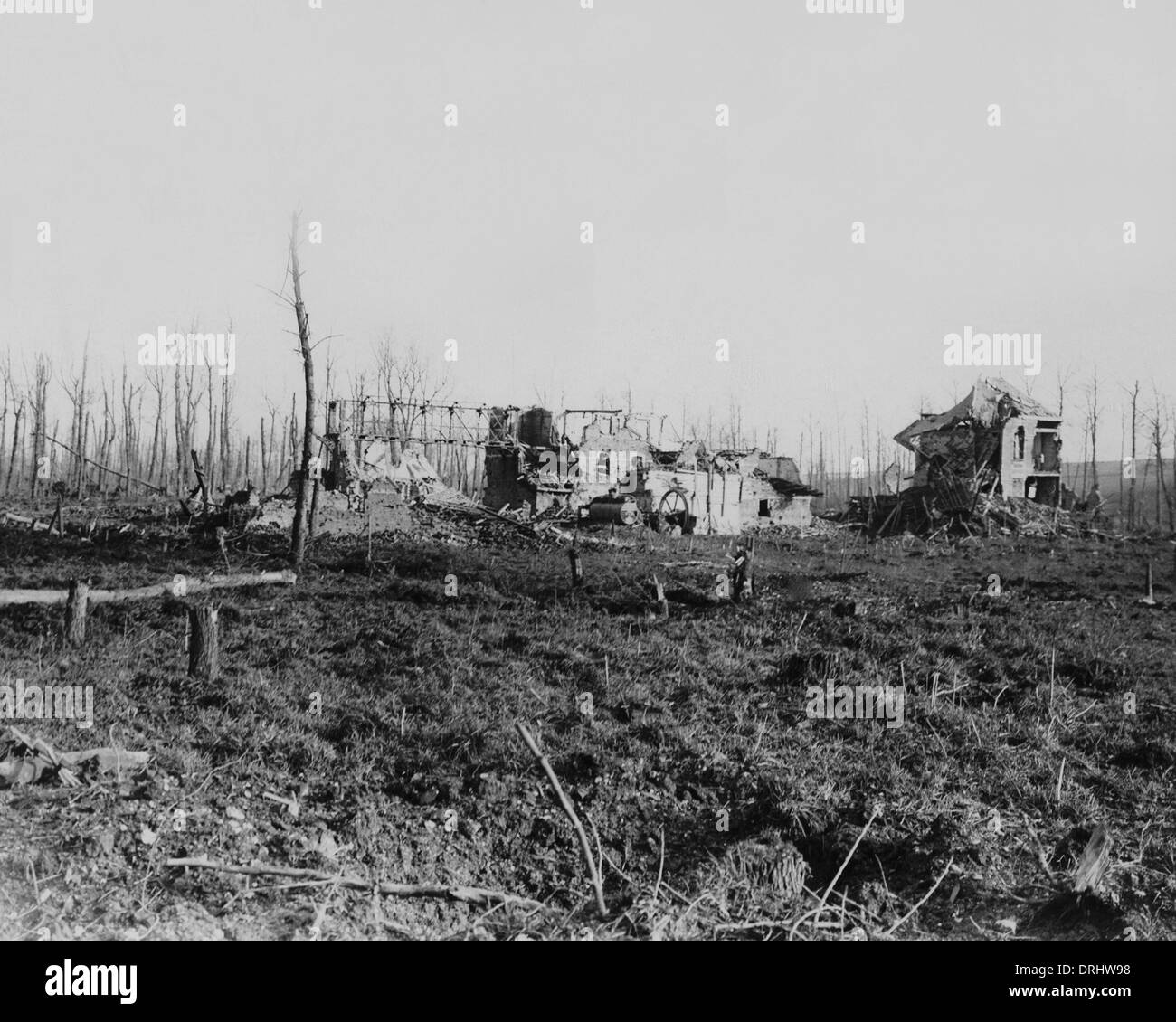 Ruined mill at Beaucourt sur Ancre, France, WW1 Stock Photo - Alamy