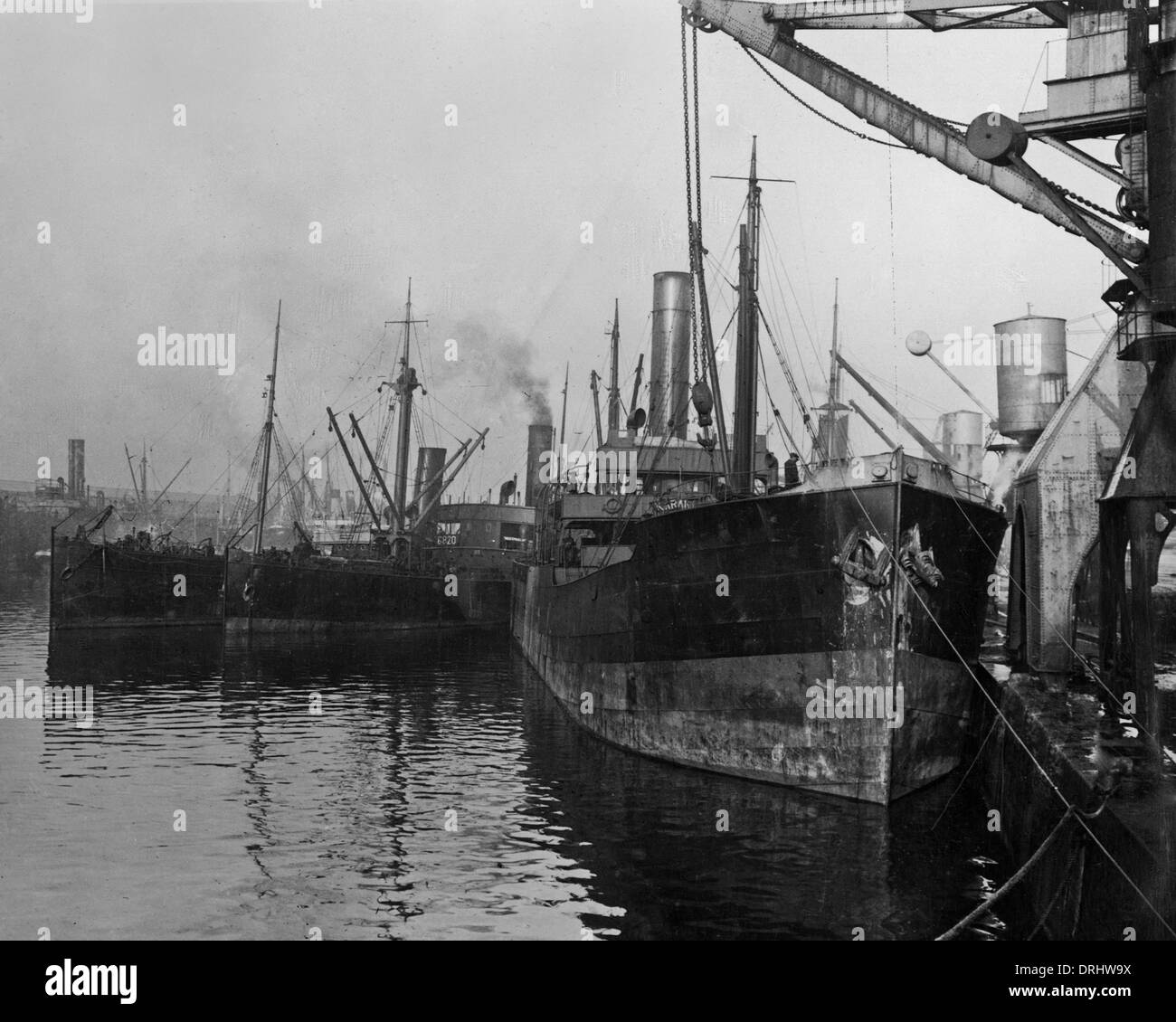 Food supply ships delivering to Western Front, WW1 Stock Photo - Alamy