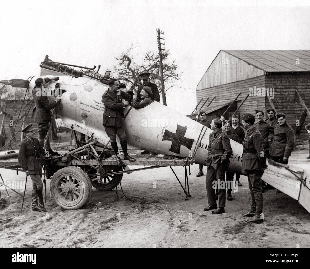 Newly captured German aircraft, Western Front, WW1 Stock Photo ...