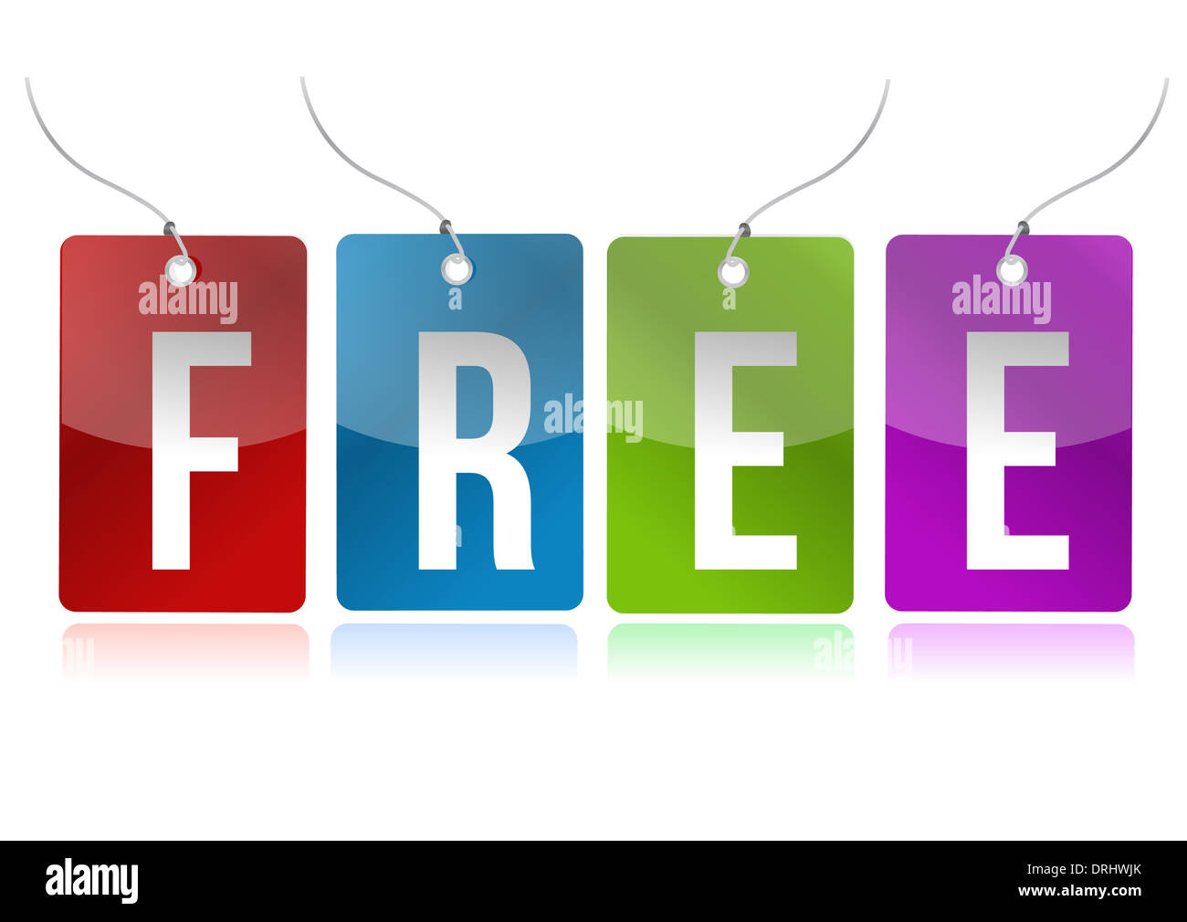 Colorful free tags illustration design over a white background Stock ...